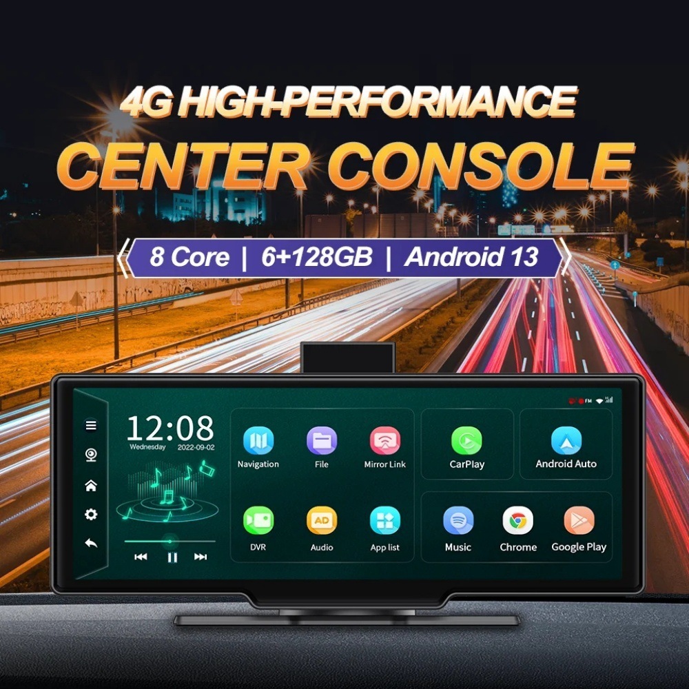 Android 4G 8 Core 6+128G Center Console Front Rear Dual Recording ...
