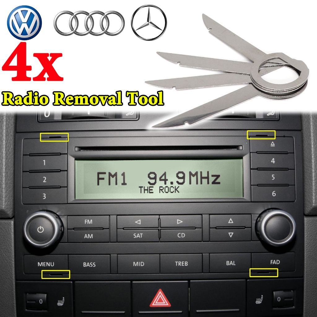 4Pcs Car Radio Removal Tool Key Pry Door Clip Radio Panel Removal ...