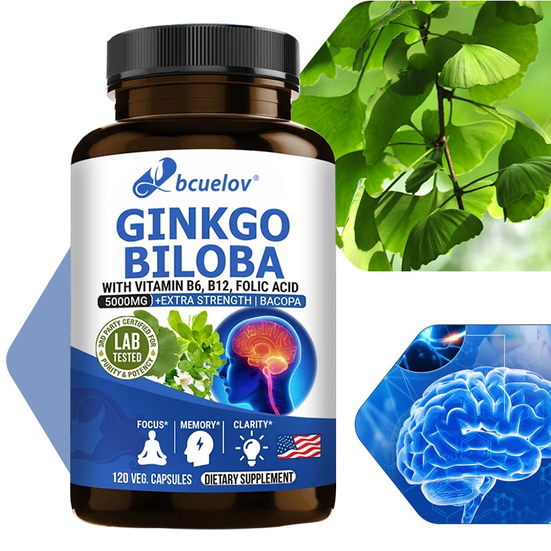 Bcuelov Ginkgo Extract Folic Acid Health Supplement with Vitamin B6 B12 ...