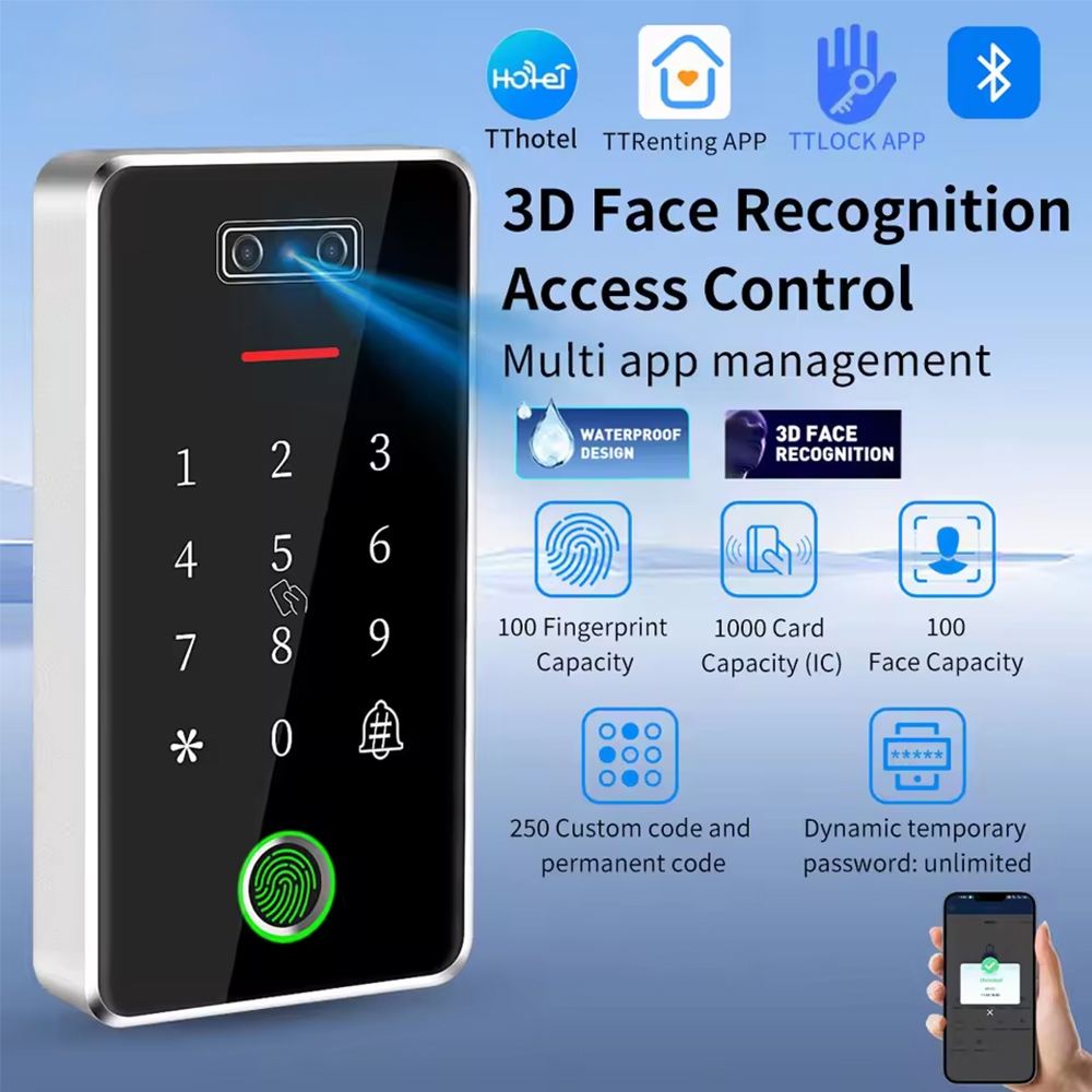 Metal IP67 Waterproof Access Control TTLock App Control Facial Recognition Device RFID M1 Card ...