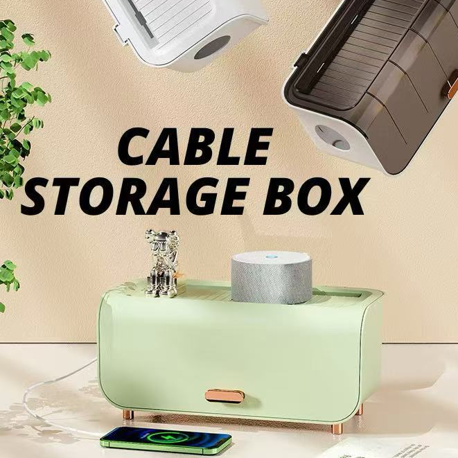 Desktop Cable Storage Organizer Router Storage Box Living Room Power ...