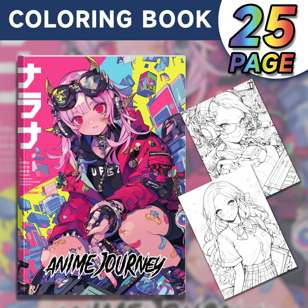 Anime Girl Coloring Book for Adults & Teens - Sci-Fi Fantasy Art with ...