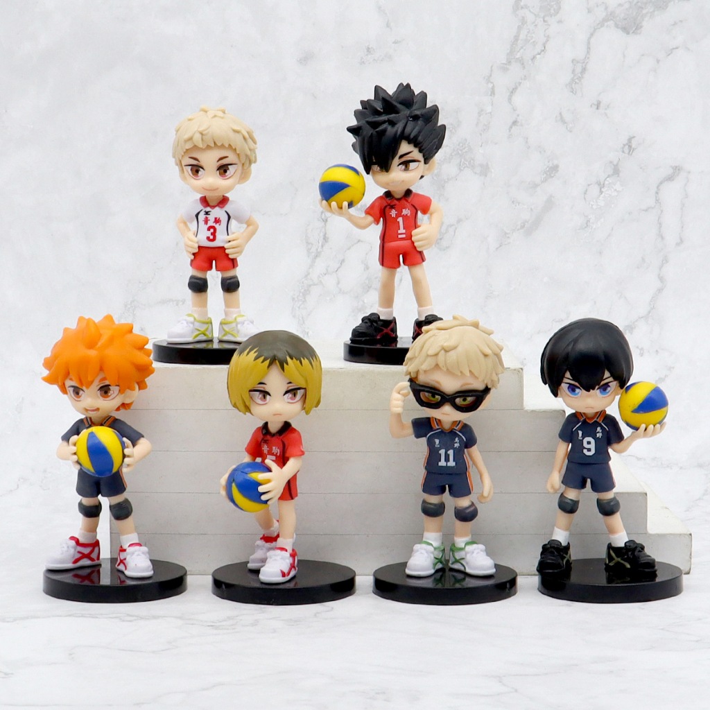 6Pcs/Set 10cm Haikyuu!! Anime Figure Hinata Shoyo Tobio Kageyama Kozume ...