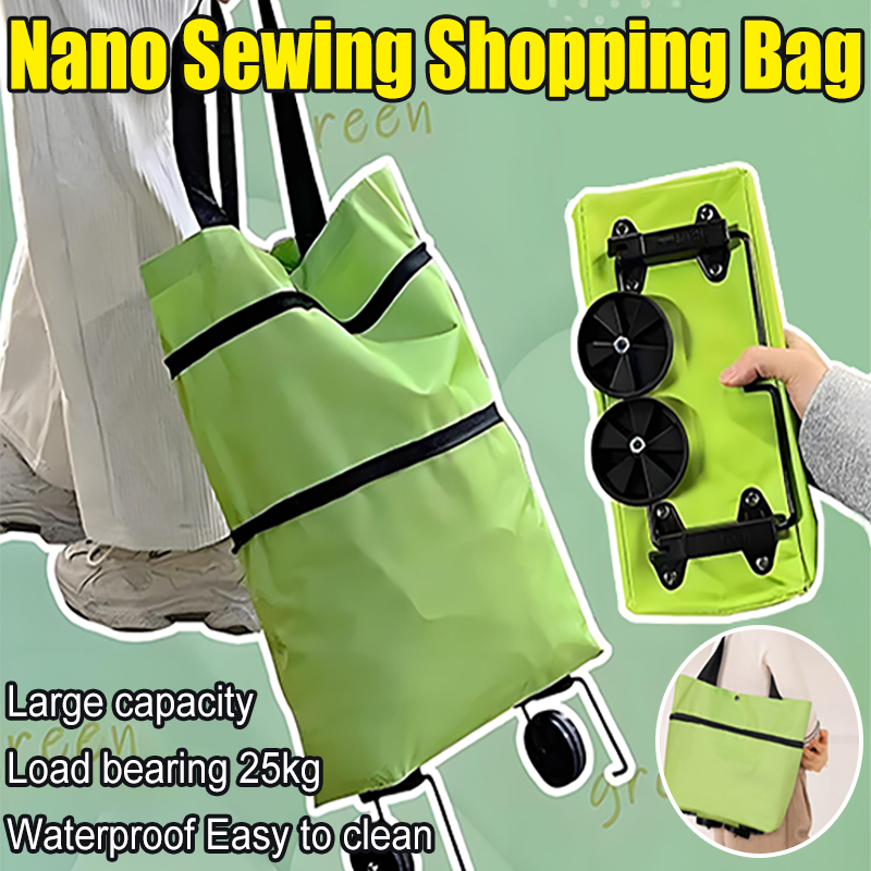 Portable Wheel Shopping Market Bag Trolley Bag Storage Bag [2in1 ...
