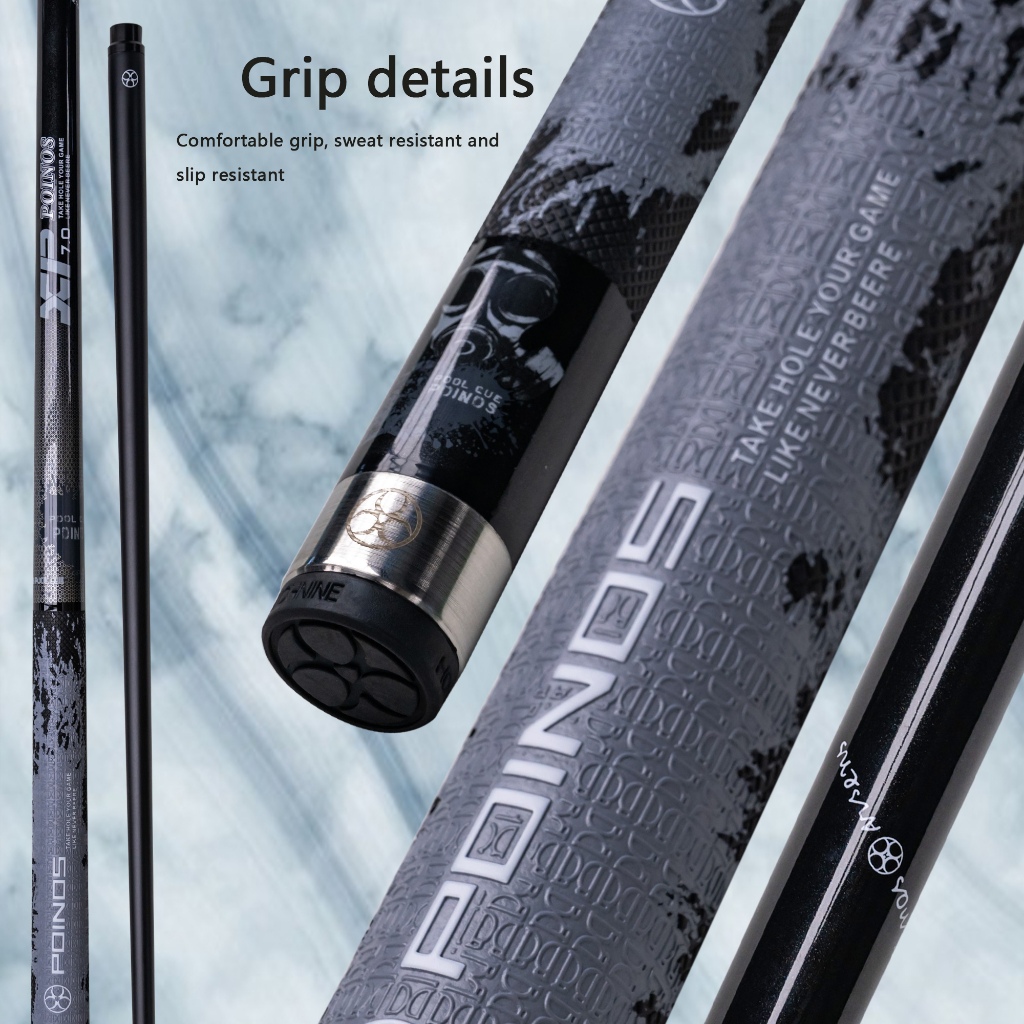 POINOS-Professional Synthetic Carbon Pool Cue - Gray Color, Poison ...