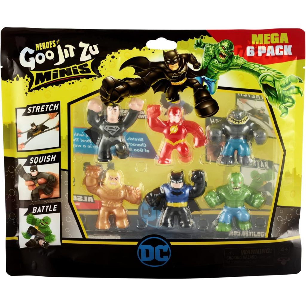 Heroes of Goo Jit Zu Licensed DC Minis - 6 Pack - 2.5'' Tall - Stealth Armor Batman, Gold Armor ...