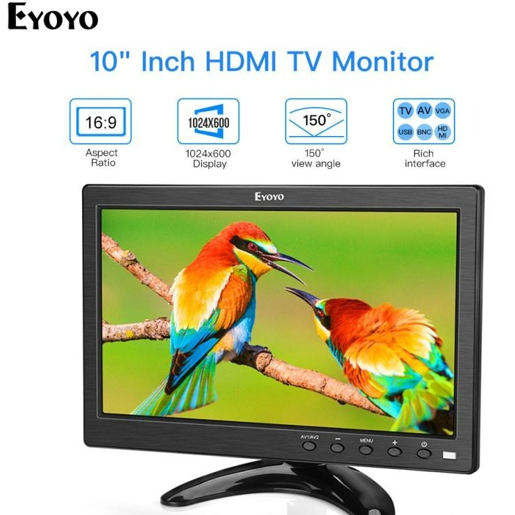 Eyoyo 10 InchHDMI Portable Kitchen Small TV Monitor 1024x600 LCD Screen ...