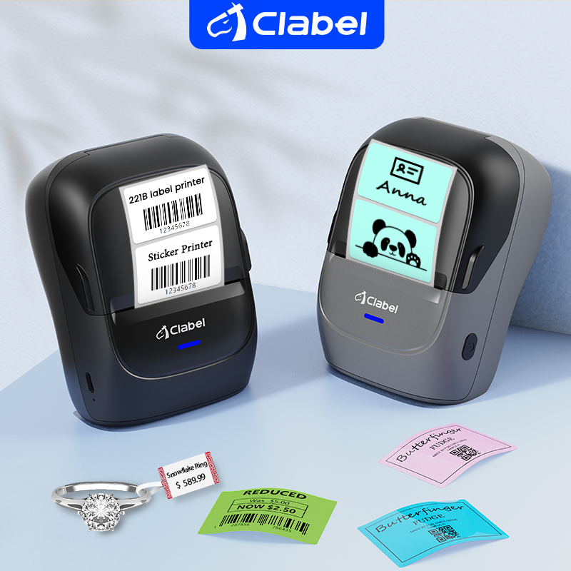 CLABEL 221B Portable Label Printer Bluetooth Thermal Printer ...