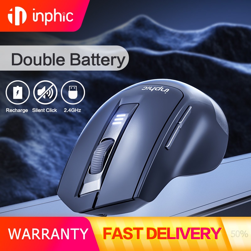 Inphic M9 2.4G Wireless Mouse Rechargeable Ergonomic Silent Mouse ...