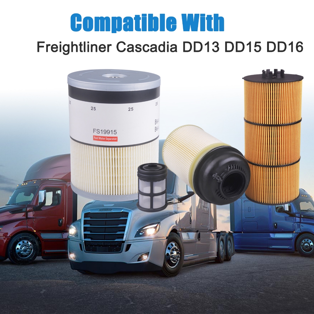 Filter Service Kit Compatible with Freightliner Cascadia DD13 DD15 DD16 ...