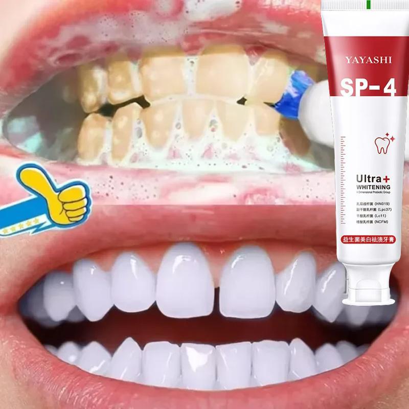 SP4 probiotic toothpaste removing yellow stains on teeth, oral care ...