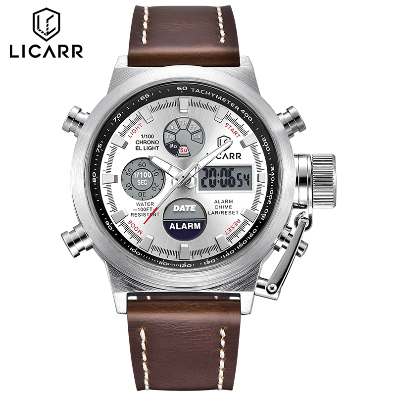 LICARR Top Brand Watch Dual Display Original Waterproof Casual Trend ...