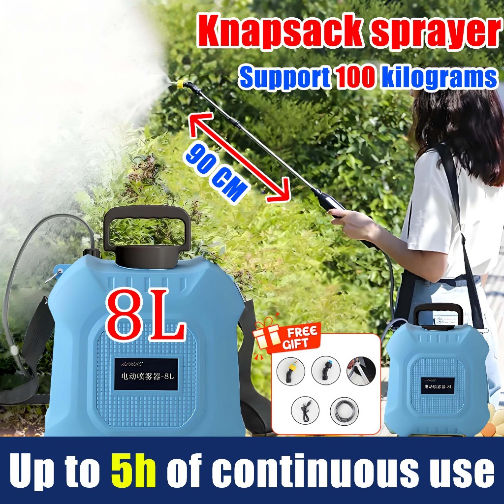 【5L/8L】Knapsack sprayer pump 3-hour endurance Electric Power garden ...