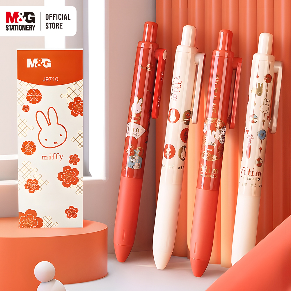 M&G Genuine Miffy Series 4 Pack Quick-drying Press Gel Pens Ballpoint ...