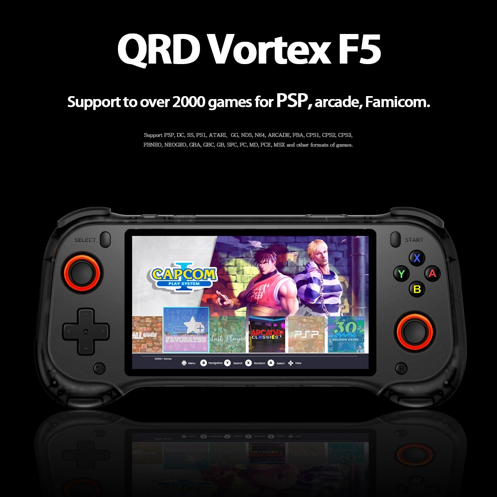 QRD Vortex F5 Retro Handheld Game Console Support PSP/DC/SS/PS1/ATARI ...