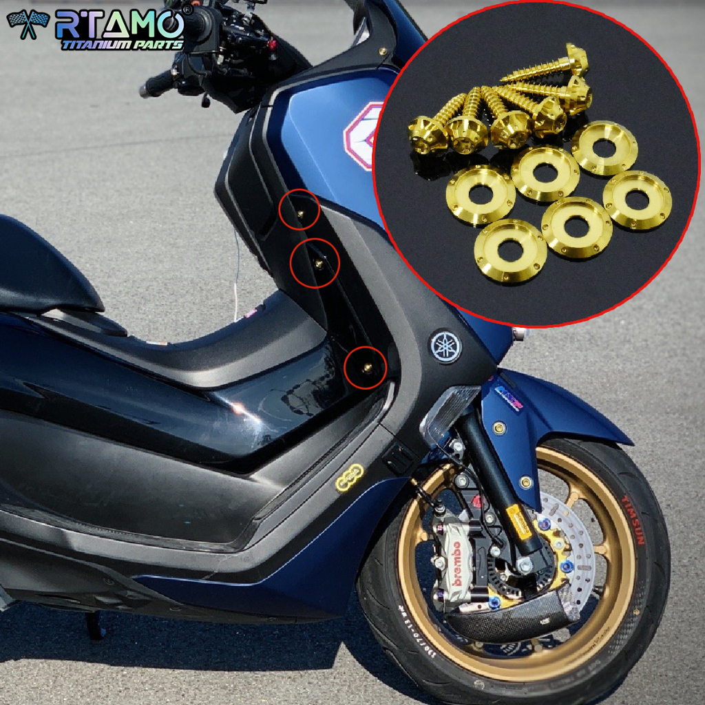 RTAMO Titanium Gr5 Nmax Full Set Titanium Bolt Yamaha Nmax V1 V2 Gold ...