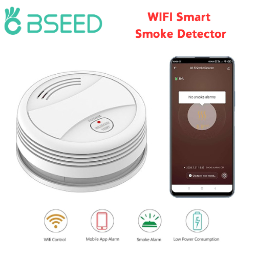 BSEED WiFi Smart Smoke Detector, Smart Home Fire Alarm with App ...