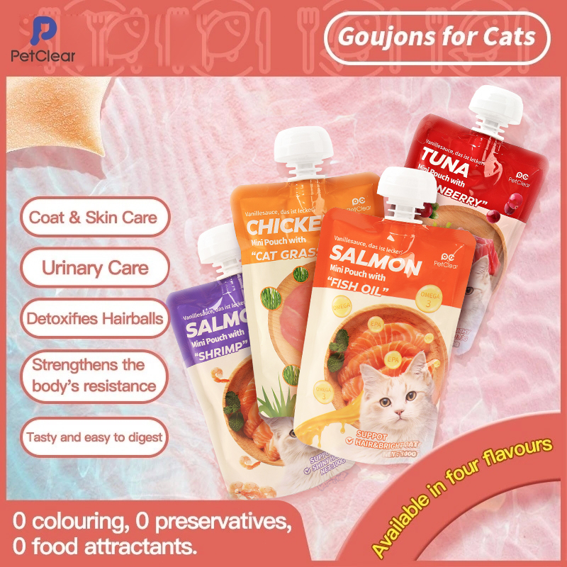 PetClear Cat Food Pouch 100g Food Canned Cat Wet Food Snack Real Meat ...