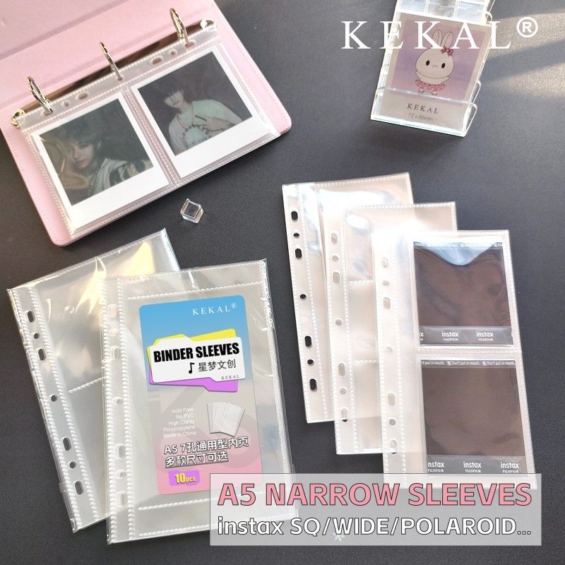 【A5 NARROW 7HOLE SLEEVE 】High Clarity 2/3/6 Ring Generic Photo Album ...