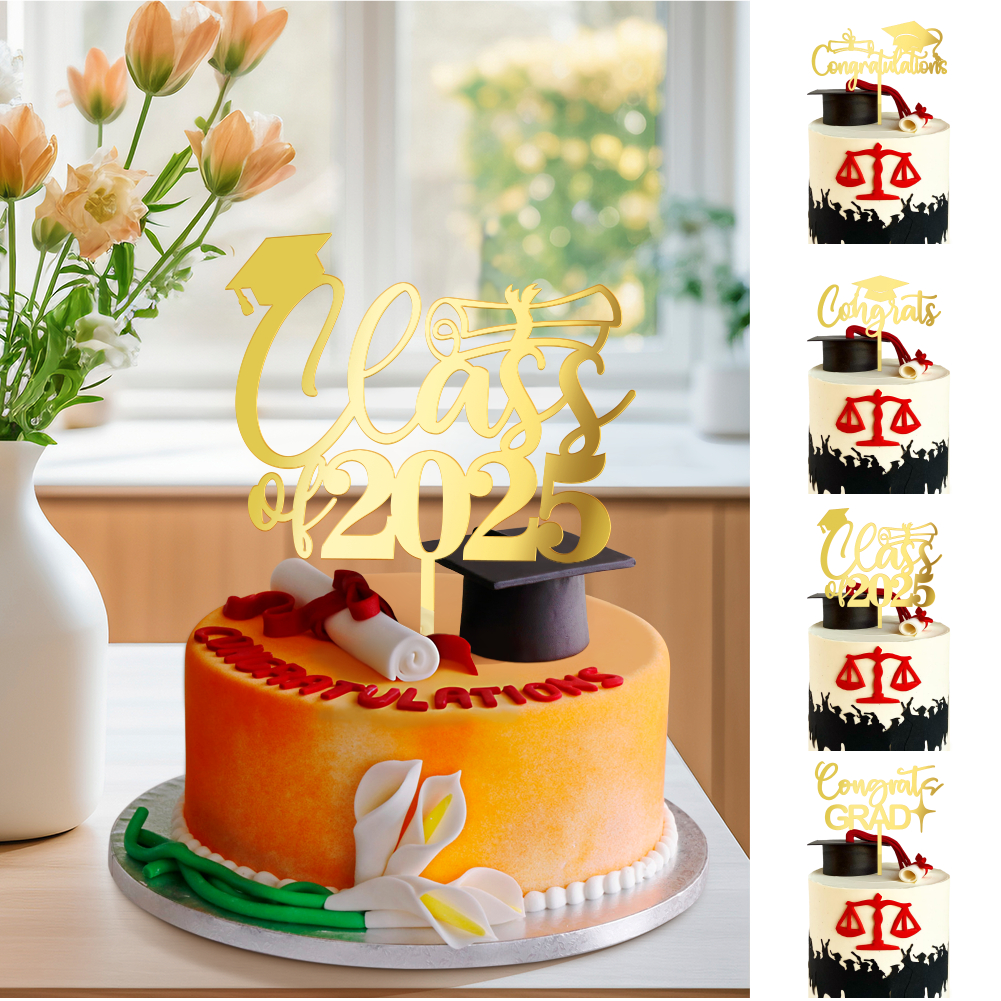 Class of 2025 Congratulations Congrats GRAD Acrylic Cake Topper for ...