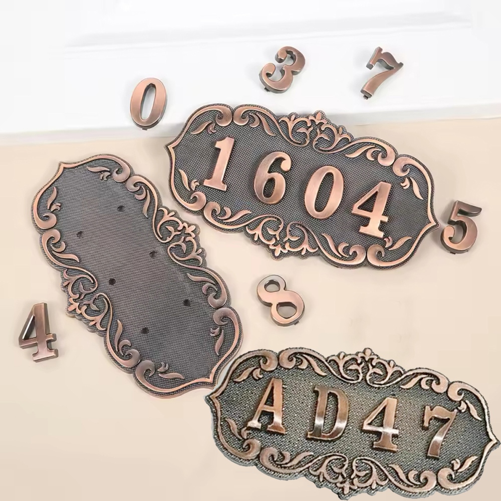 Imitation Metal Bronze House Number ABS Plastic Door Plate Sign Door ...