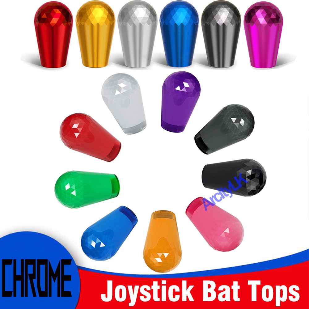 Arcade Joystick Bat Top Chrome Handle Oval Knob American Ball for SANWA ...