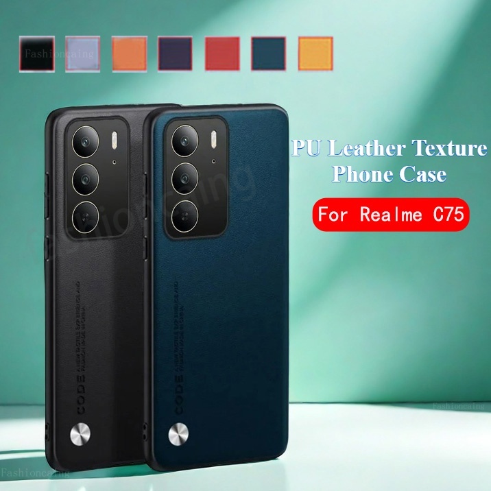 Realme C75 X PU Leather Texture Casing For Realme C75 X C71 C61 C63 C65 ...