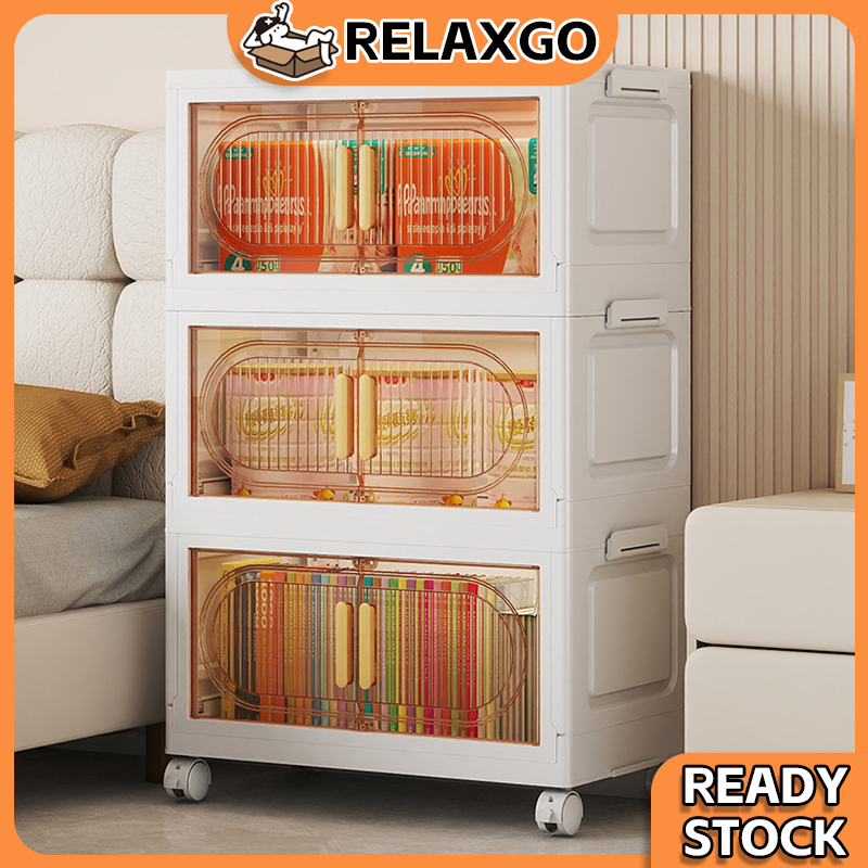 2-5 Layers Storage Cabinet Foldable Storage Box Almari Baju 收納櫃 ...