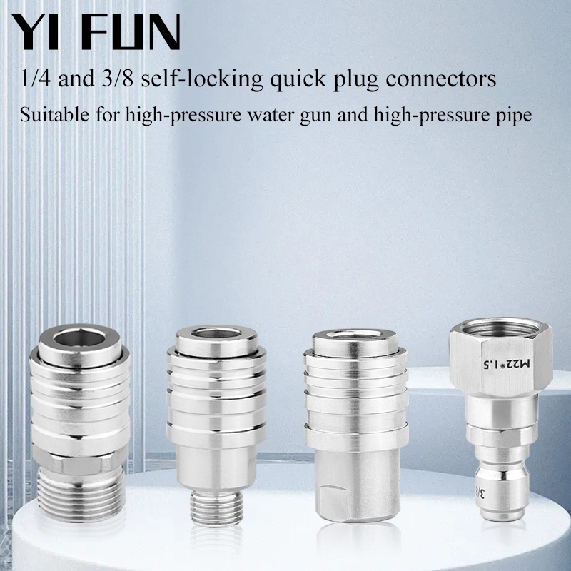High-Pressure Water Gun Self-Locking Female Quick Connector Stainless ...