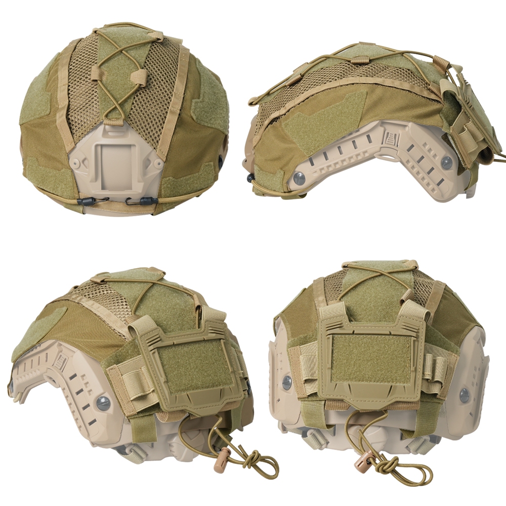BOOIU Tactical Helmet Cover with Battery Pouch for Fast Helmet 500D ...