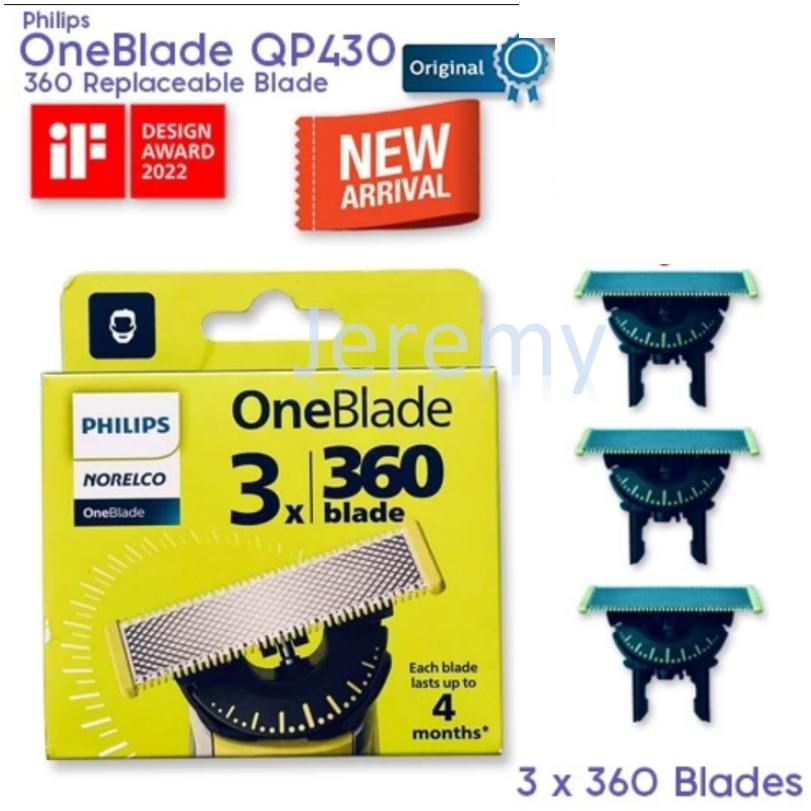 Philips OneBlade 360 Face Replacement Blade - Fits all OneBlade Handles ...