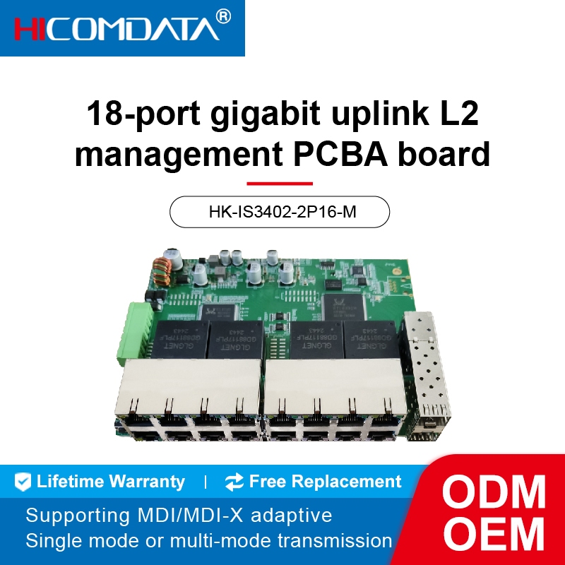 HICOMDATA Industrial 18-Port Gigabit Uplink L2 Managed Switch PCBA ...