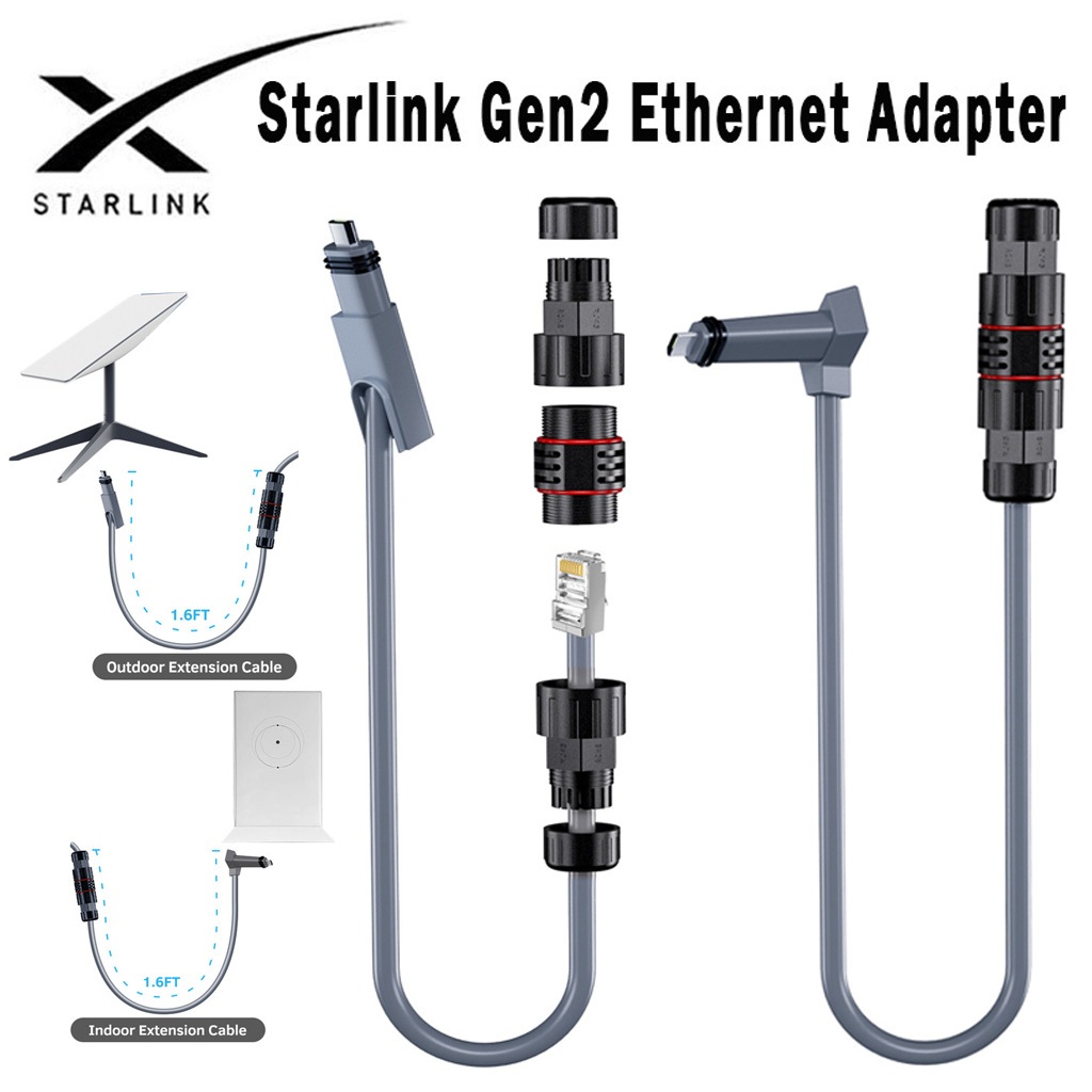 HdoorLink For Starlink Gen2/V2 Ethernet Cable Adapter 2Pcs Starlink SPX ...