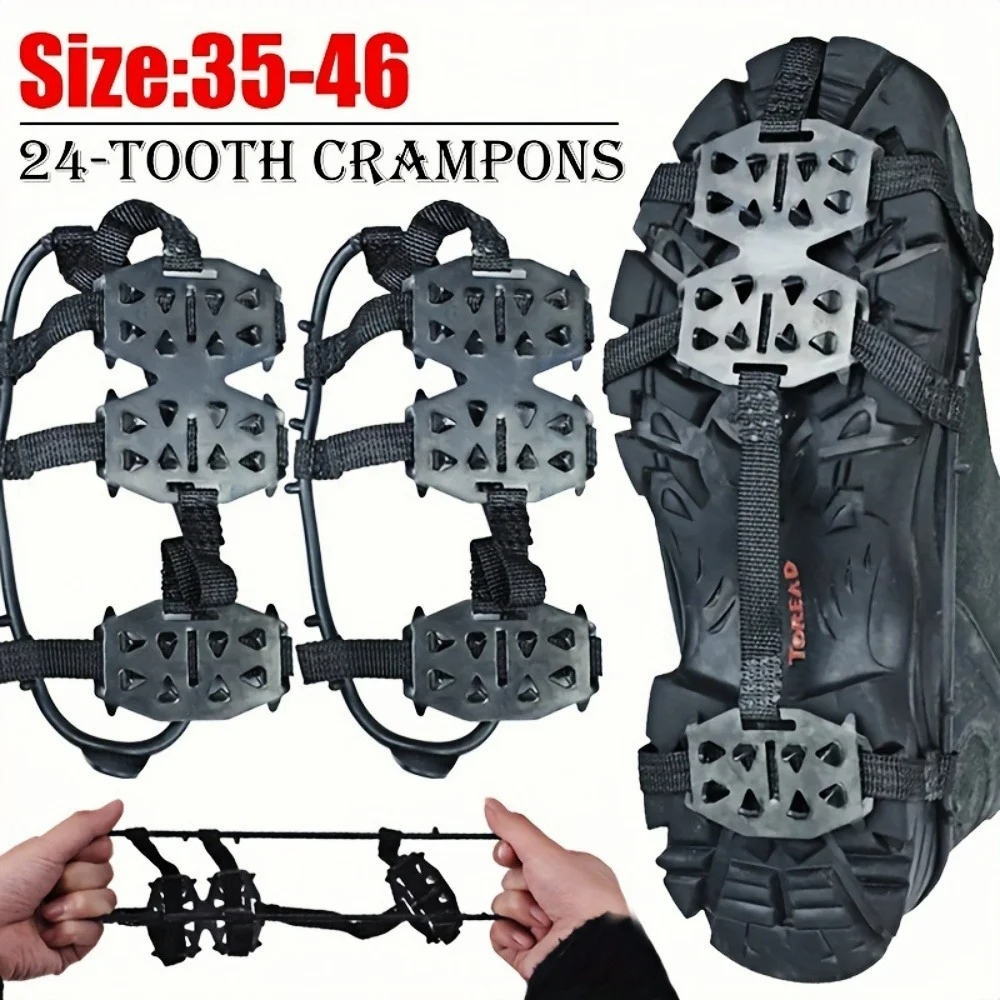 24 Teeth Ice Gripper - Anti Slip Ice Claw - Ice Gripper Spike Grips ...