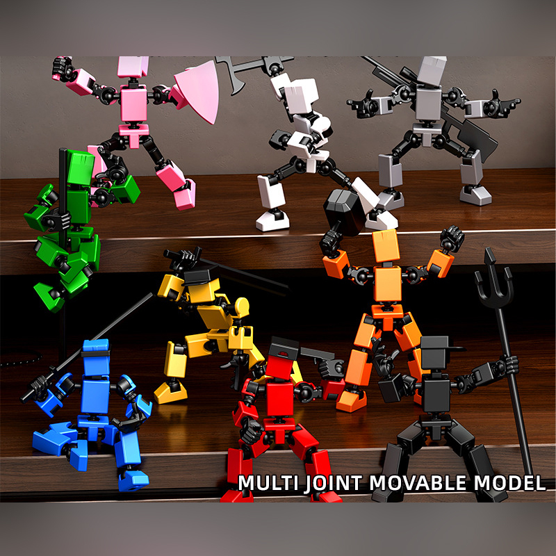DIY toys lucky 13 action figure ABS joint movable assembling robot toys ...
