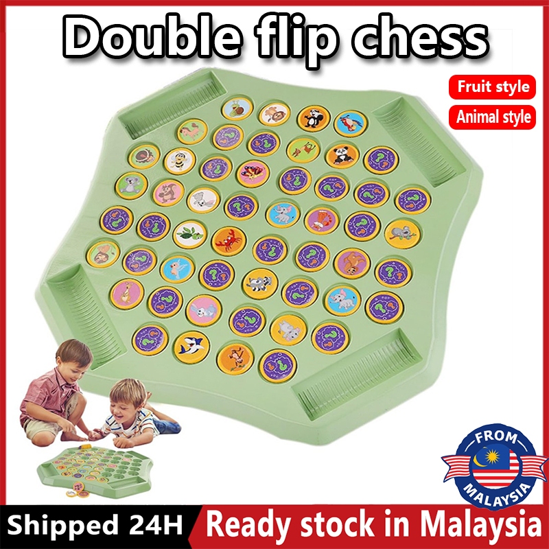 [Local Shipment] 2pcs Animal Flip Chess Memory Chess Double Chess Board ...