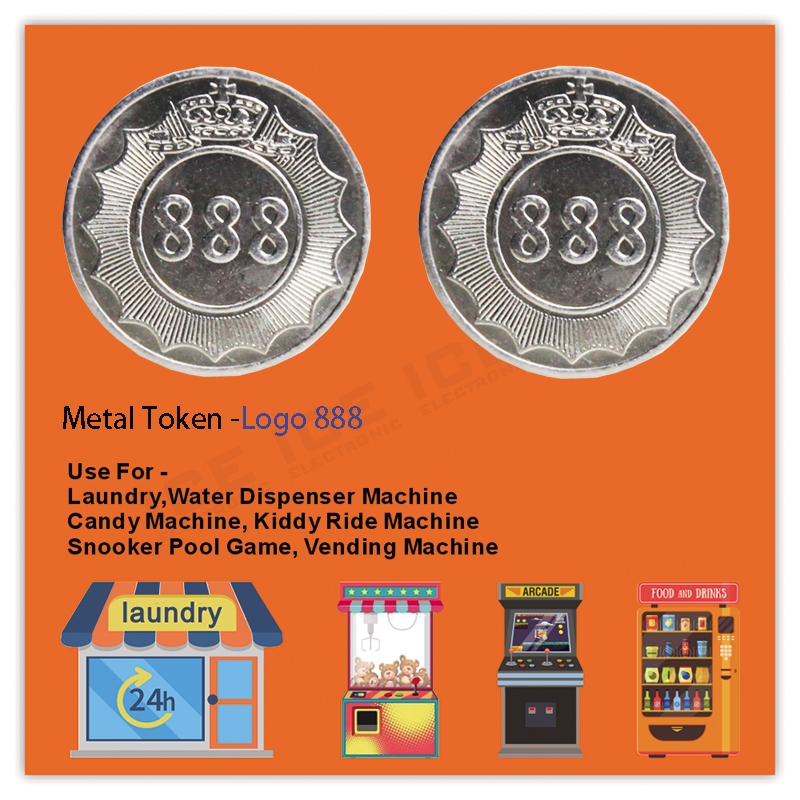 100pcs a lot logo 888 Game tokens Laundry tokens DIAMETER 24MM | Shopee ...