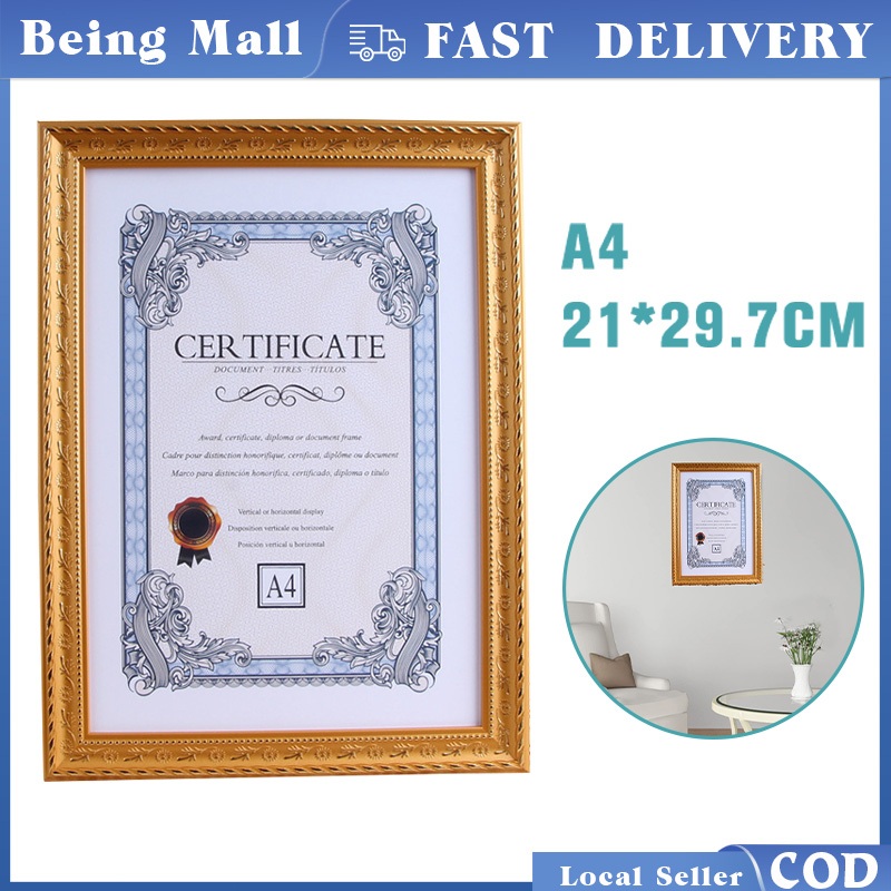 A4 Certificate Frame Display Stand 21x29.7cm Home Decor Photo Cert ...