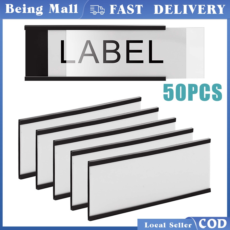 50Pcs C Channel Magnetic Label Holders 50x25mm File Cabinet Magnetic ...