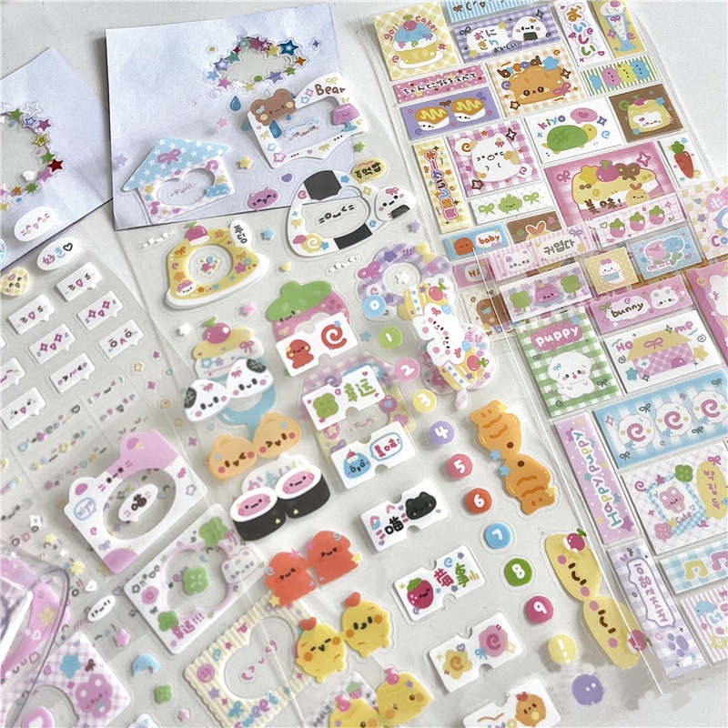 8pcs Korean Cute Cartoon Cut Film Stars Raindrops Sticker for Phone ...