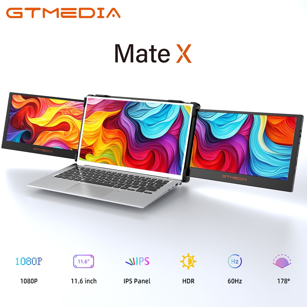 Gtmedia Mate X 1080P FHD IPS Monitor Dual Screen Extender Computer ...