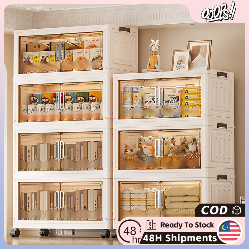 (50-60cm)almari baju plastik cabinet storage foldable storage box 收納櫃 ...