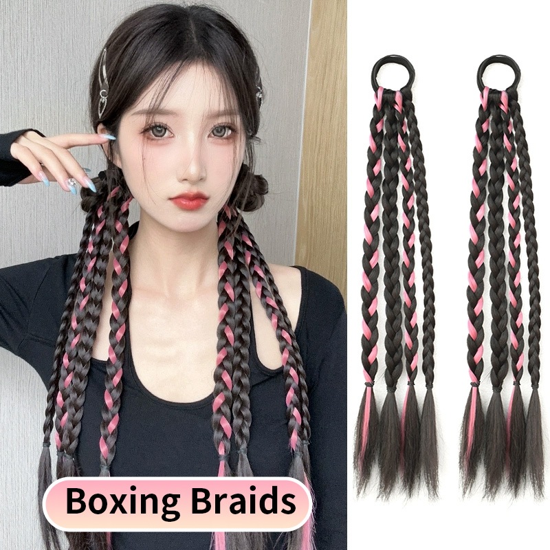 Boxing Braids Version Color Wigs Boxing Braids Fashion Women's Fake ...