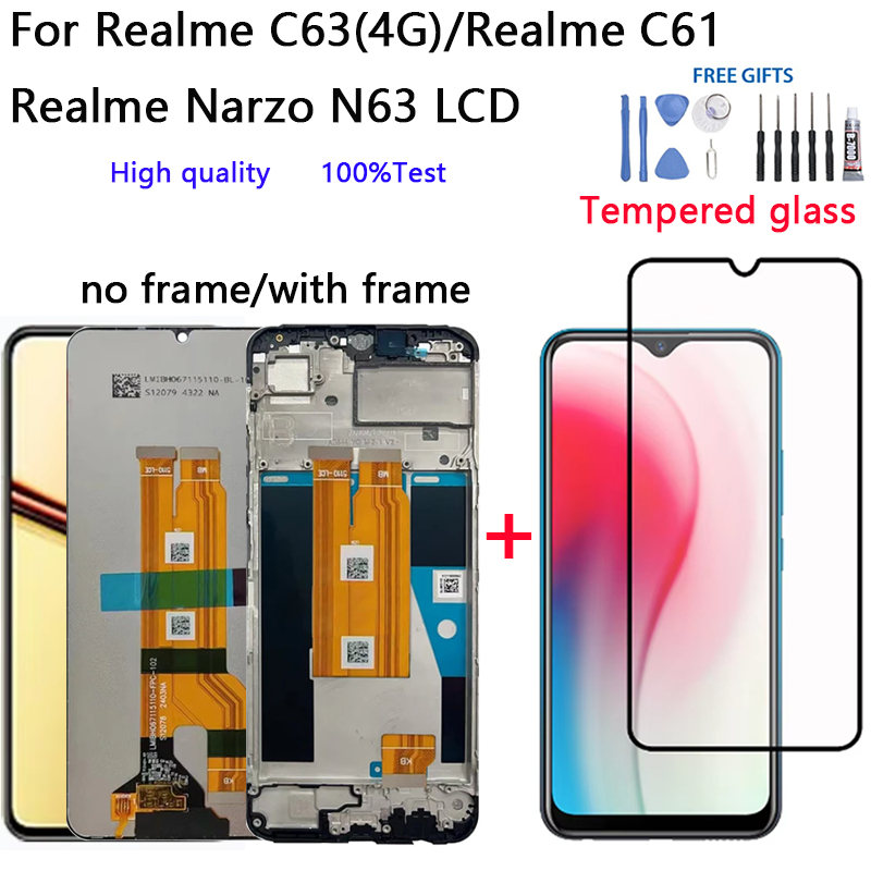 6.74" Original LCD For Realme C63 (4G) C61 Narzo N63 Display Touch Screen Digitizer Assembly ...