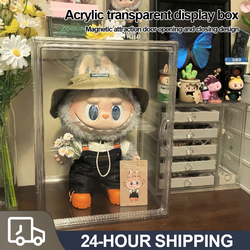 labubu display box Transparent stackable Acrylic Display Case Boxes ...