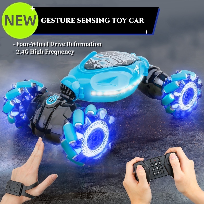 Kid four-wheel drive gesture induction twisting car stunt car toy boy ...