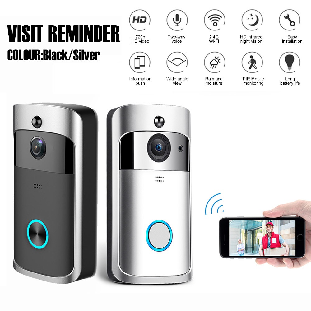 Smart Wireless Doorbell Outdoor Wireless Doorbell Waterproof Video ...