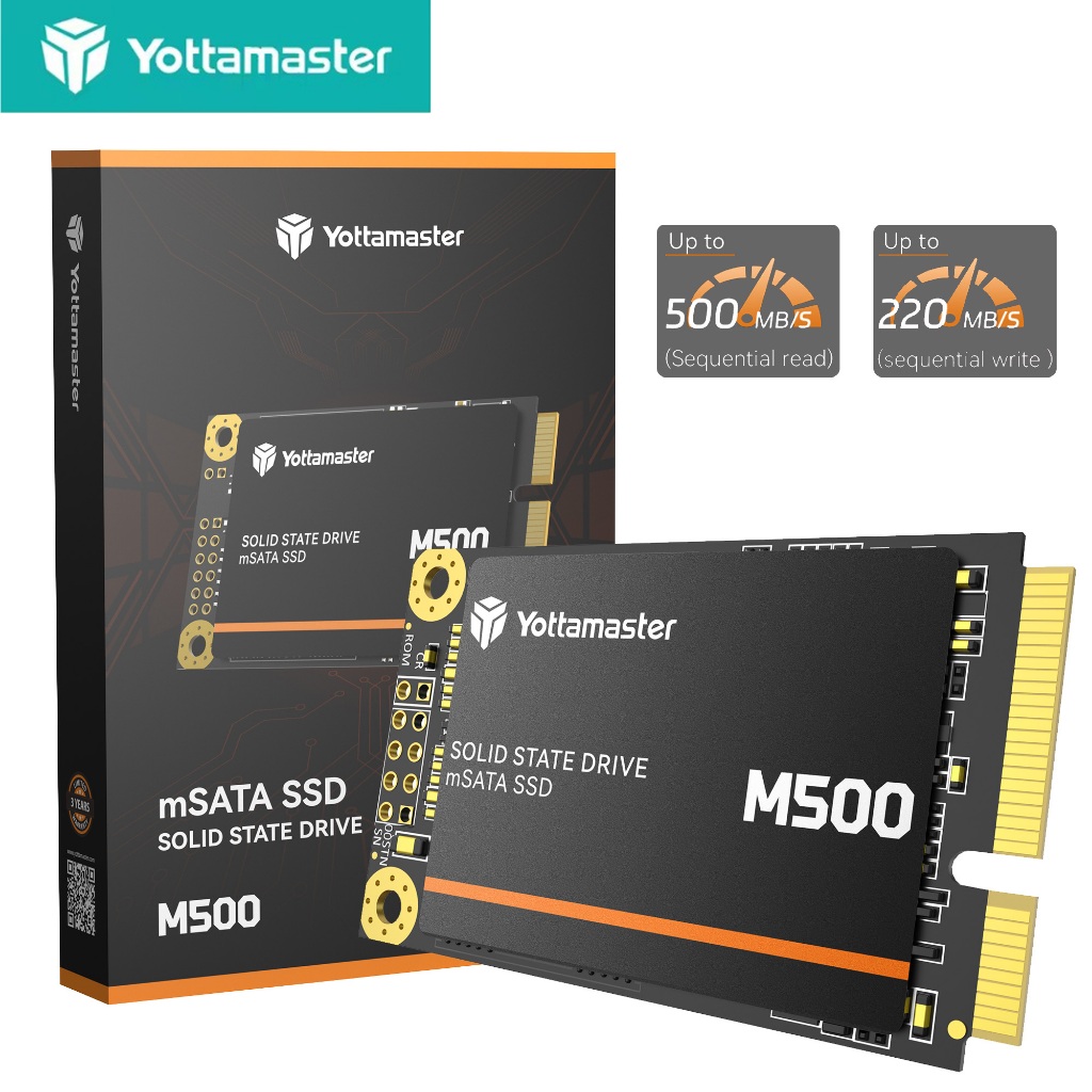 Yottamaster M500 512GB mSATA SSD SATA III 6Gb/s Internal Solid State Drive Up to 500 MB/s ...