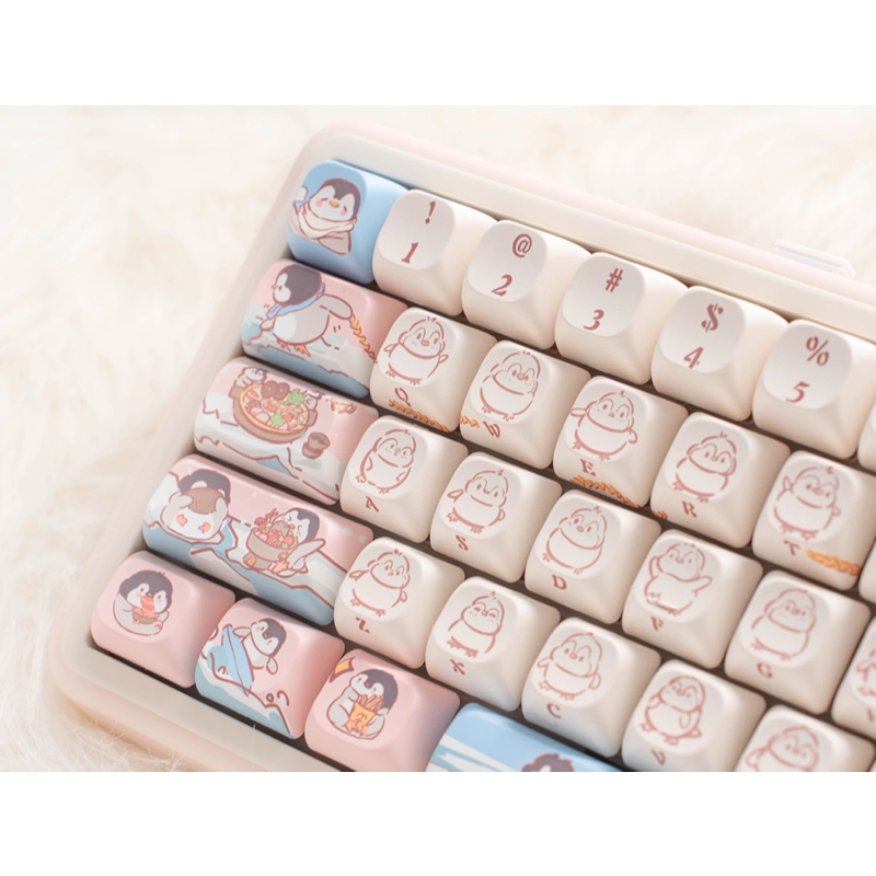 【ONLY KEYCAP】Little Penguin Side Engraving Keycap 150 Keys MOC Profile ...