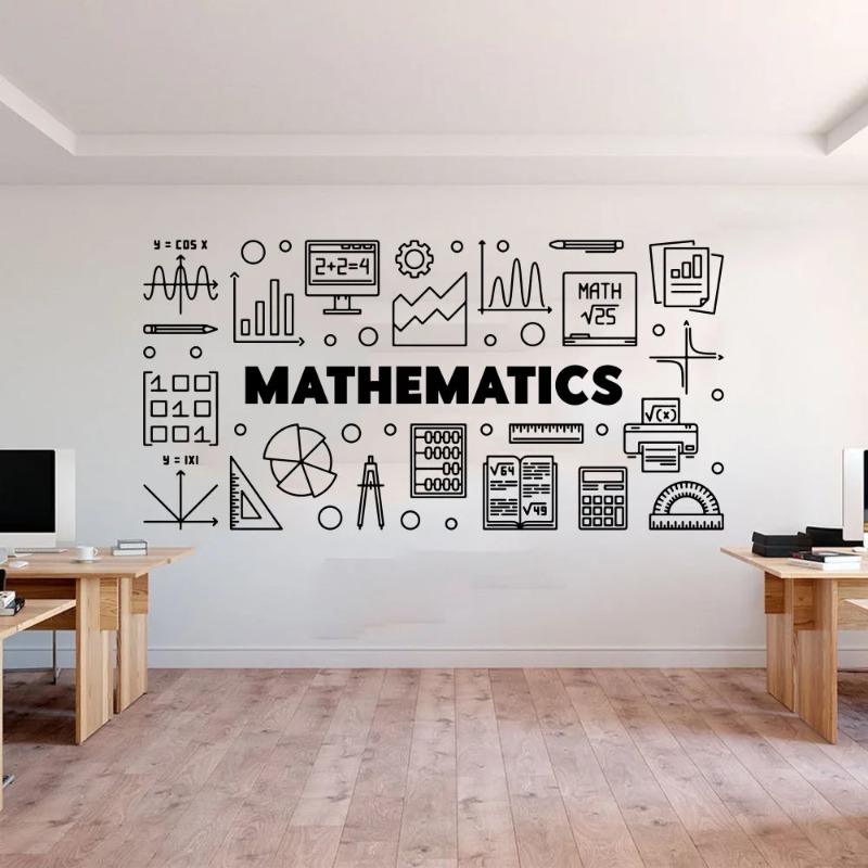 Mathematics Education Science Wall Sticker School Classroom Library ...